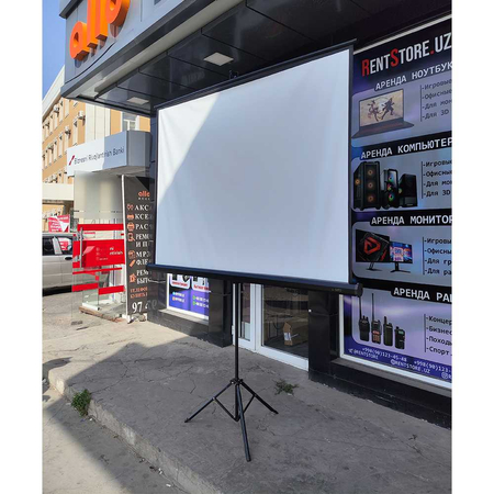 Прокат Аренда экран для проектора 1.8x1.8 трипод от 50 000 сум