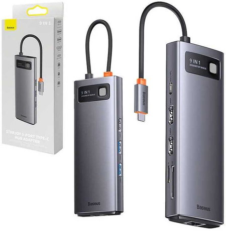 BASEUS 8in1 Type-C Hub Ethernet 4K HDMI Хаб Концентратор Адаптер