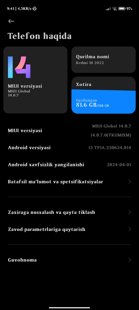 Redmi 10 2022 bonusga original naushniklari