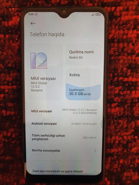 Redmi 8A ideal xolati yaxshi