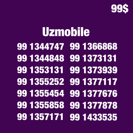 Uzmobile Gold chiroyli raqamla/ Красивые золотые номера Uzmobile