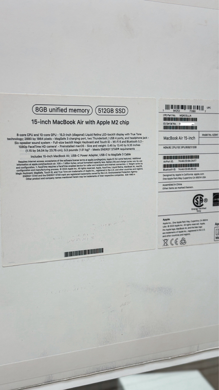 MacBook Air M2 15,3inch 8/512Gb 17cycle 100%
