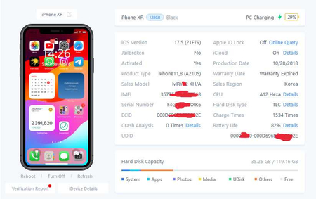 iPhone XR 128 gb 82% face trutone