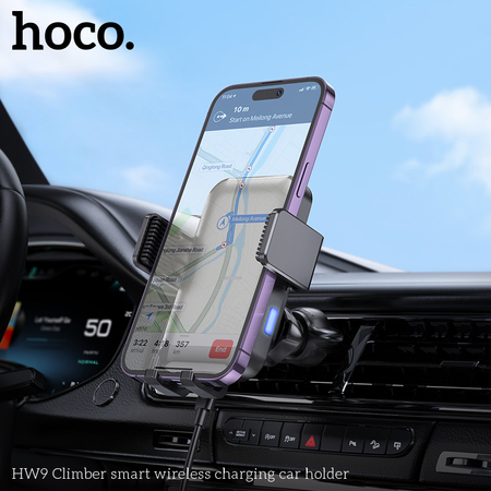 Автомобильный держател для телефона с беспроводной зарядкой hoco hw9