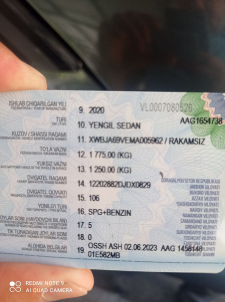 Avtomat karobka Cobalt sotiladi