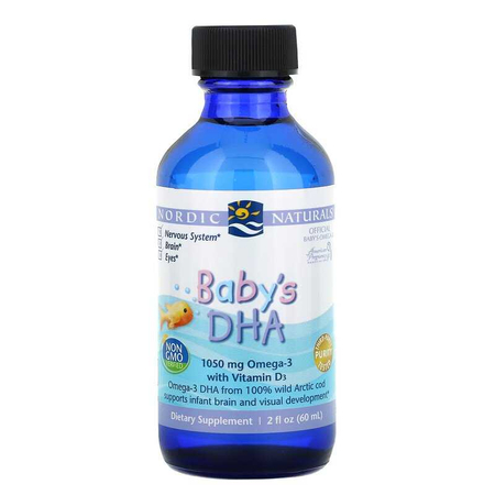 Nordic Naturals,  (ДГК) с витамином D3 для детей, 1050 мг, 60 мл