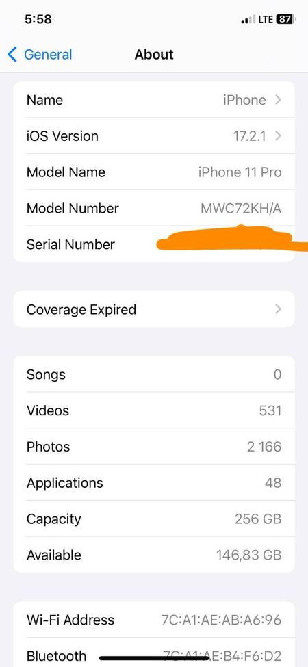 Iphone 11pro 256gb black