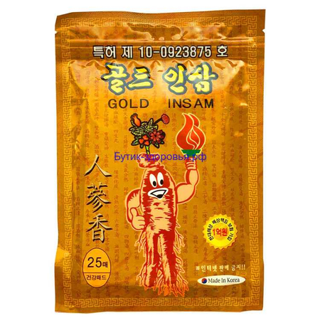 Gold Insam Pad Пластырь с красным корейским женьшенем