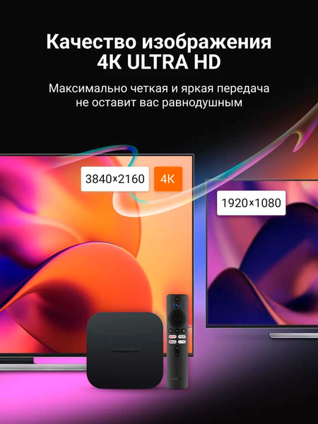 Приставка для ТВ, Xiaomi Mi TV Box S 2nd   4K Ultra HD