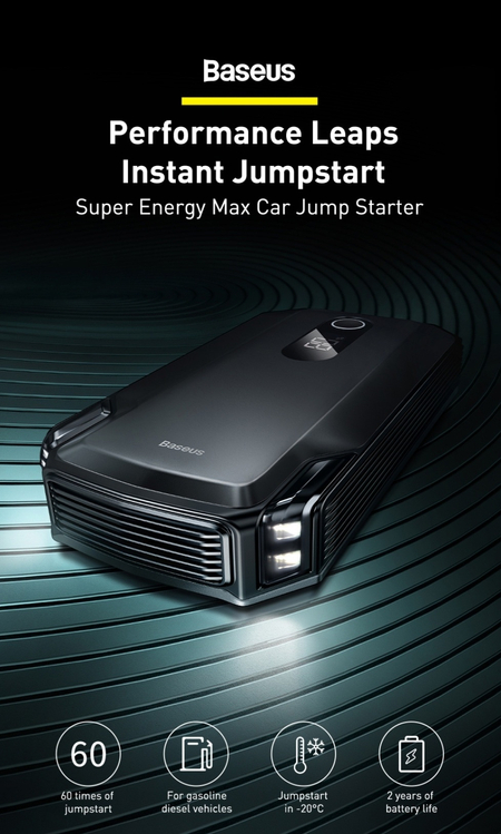 Пусковое Устройство Baseus 20000mAh 12Vдизельным 4.0L бензиновым 8.0L
