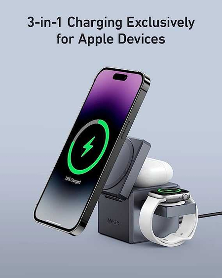 Anker 3-в-1 Cube с MagSafe Зарядка для iPhone, AirPods и Apple Watch.