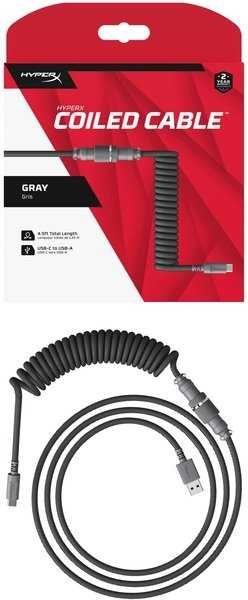 Кабель HyperX Coiled, титановый цвет (Авиатор)