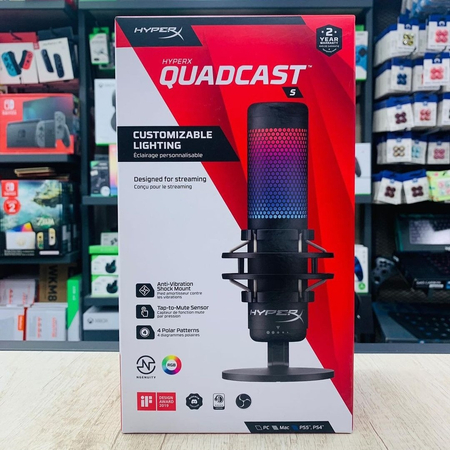 Топ! Hyperx Quadcast S RGB Универсальный Микрофон  (4 режима)