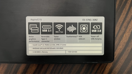 Acer Aspire E 15 Core i3 7th