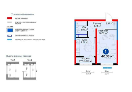 V3674 2/1/8 ЖК NRG QORASUV Напротив Корасу 6 40,33м2 Коробка