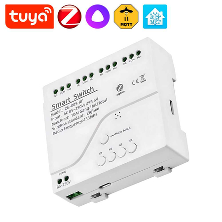 4х Канальный ZigBee реле с сухими контактами