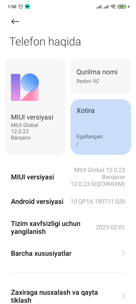 Redmi 9C holati yaxshi.  4/128gb.  Karobka dokoment bor  NFC yoq