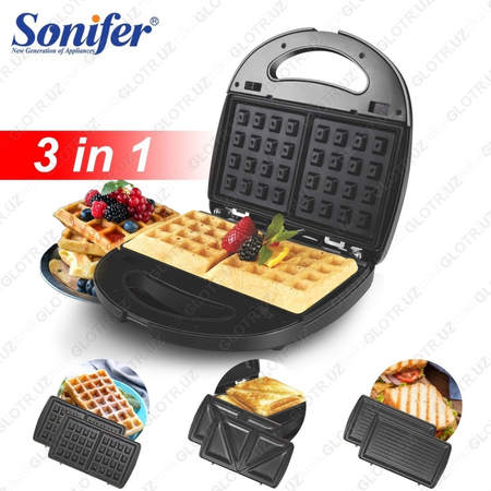 Хит Продаж! 3в1 Sonifer Toster vafelnitsa гриль,сендвич тостер, Tostr