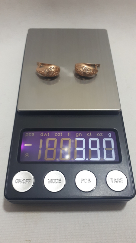 Серьги золото Росия завод 3.89-грам 585,