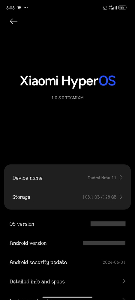 Redmi note 11 128/6gb