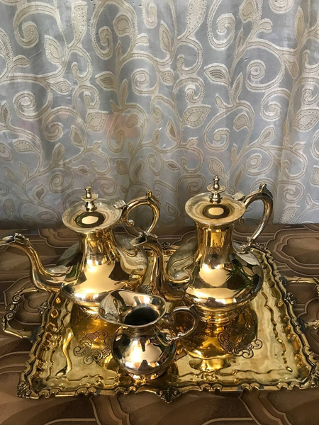 Чайно кофейный набор.латунь индия