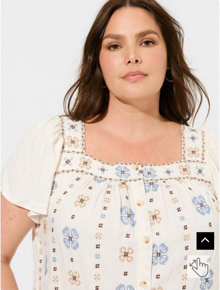 PLus size. Брендовая вышитая блузка. США