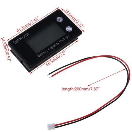 Индикатор емкости аккумулятора 12v, 24v, 48v, 72v