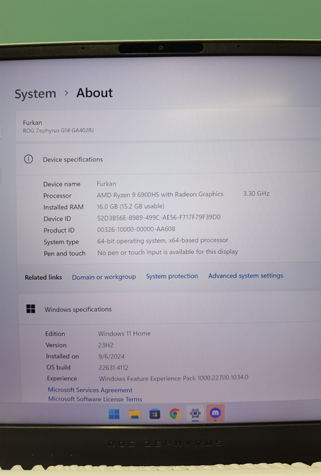 Asus rog zephyrus g14 2022 white