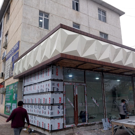 Alubon Alikafon Alukabond xizmati fasad ishari