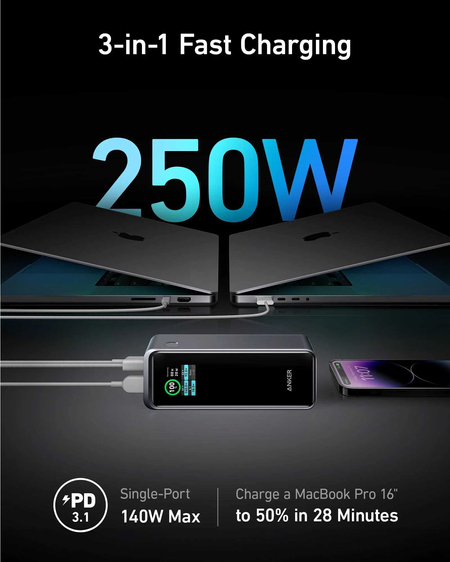 Anker Prime 27,650mAh Power Bank (250W) Внешний аккумулятор