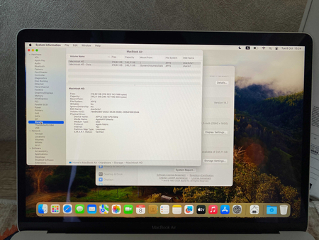 Macbook Air M1 16GB 256SSD