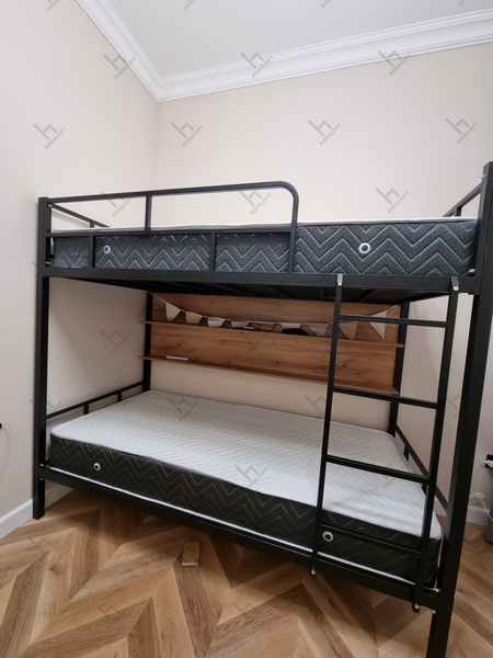 Детская кровать металлическая, (2- Этажная) Двухъюрусная, Стиль LOFT,