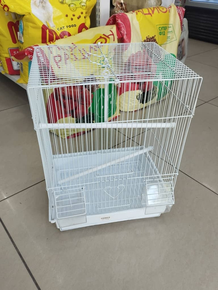 Продаю клетку белого зелёного цвета