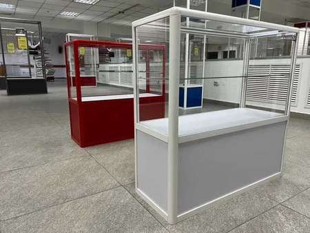 Прилавок витрина стеклянная из профиля, оборудование для магазина