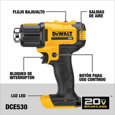 Аккумуляторный фен DEWALT DCE530B 20V MAX