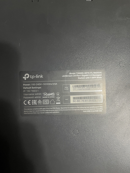 TP link T2600G-28TS