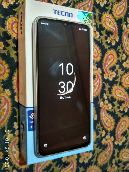 TECNO POP_7 Каропка, документ, зарядниги, чихоли хаммаёги бор.