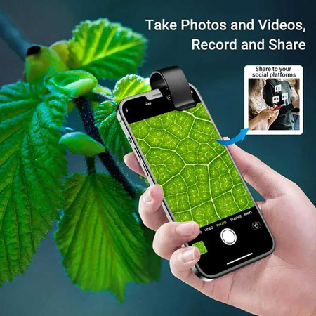Макрообъектив для телефона Apexel 200X LED Microscope Lens