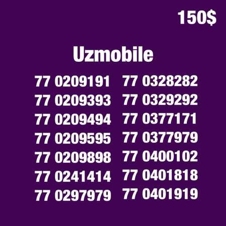 Uzmobile gold chiroyli raqamlri/ Красивые золотые номера от Узмобайл