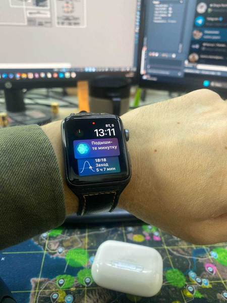 Apple watch series 2 42mm кора, идеал коробка + кожаный ремешок