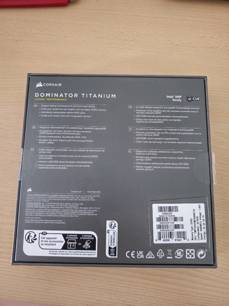 Corsair Dominator Titanium Ddr5 32GB 6600mhz