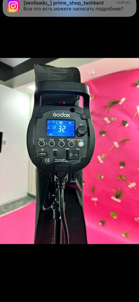 Вспышка студийная Godox QS600II и софт бокс Godox SB-BW30120 б/у