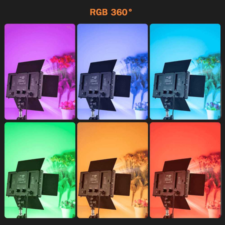 С штативом Свет Led pro 600 RGB , Разноцветный с пультом