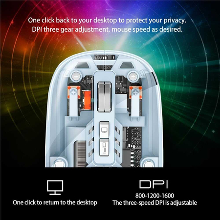 Прозрачная Магнитная мышь M233, тройной режим, 2,4 ГГц, Bluetooth