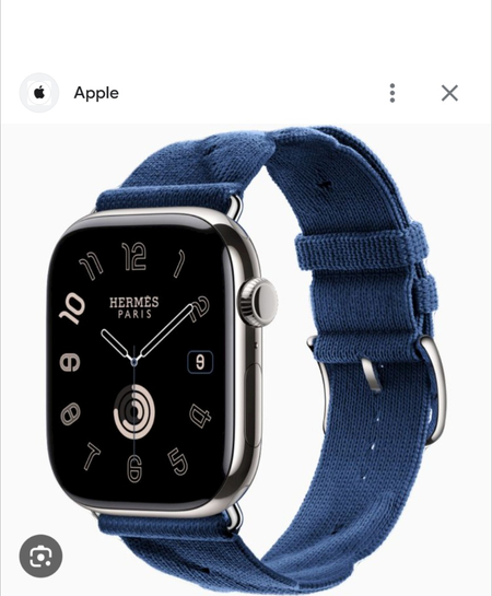 Apple watch Hermes 10 series 46mm Silver Titanium Navy Torsade