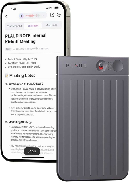 Plaud Note Диктофон с Chat GPT для iPhone c Magsafe + Чехол