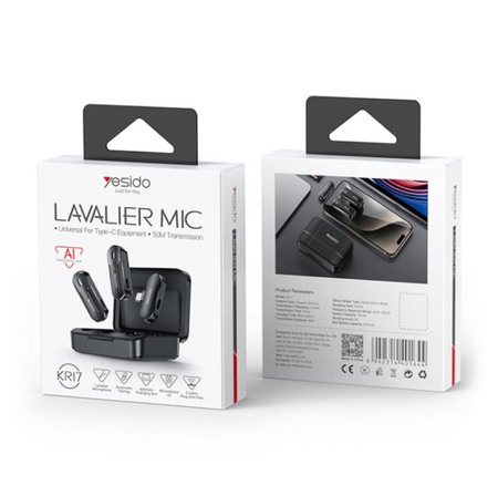 Yesido KR16 Lightning & KR17 Type c Lavalier Mic / Петличный микрофон