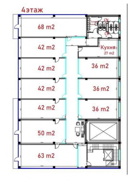 Аренда Офисное помещение 700 м² на Шайхантахурском районе (J2547)