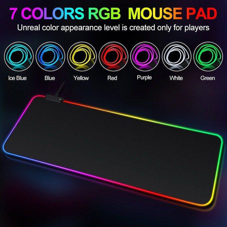 Коврик 80x30 см для мыши с RGB подсветкой, kovrik