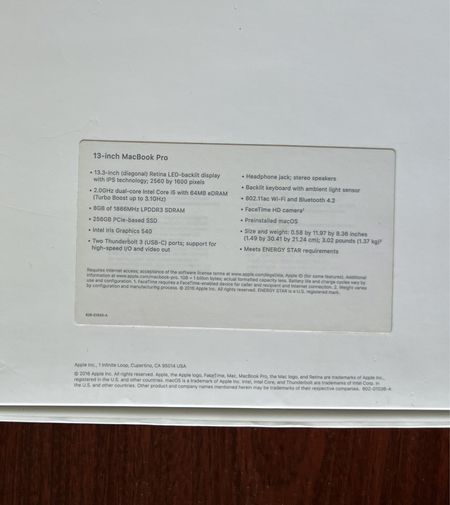 MacBook pro 2016, 13 inch, i5